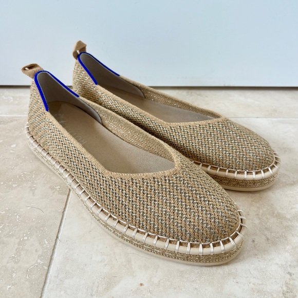Rothy's | Shoes | New Rothys The Espadrilles In Gold Stripes Size 75 ...